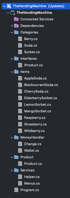 GitHub - IdasJohansson/TheVendingMachine: Inlämningsuppgift Automat Konsol i kursen avancerad ...