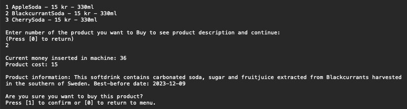GitHub - IdasJohansson/TheVendingMachine: Inlämningsuppgift Automat Konsol i kursen avancerad ...