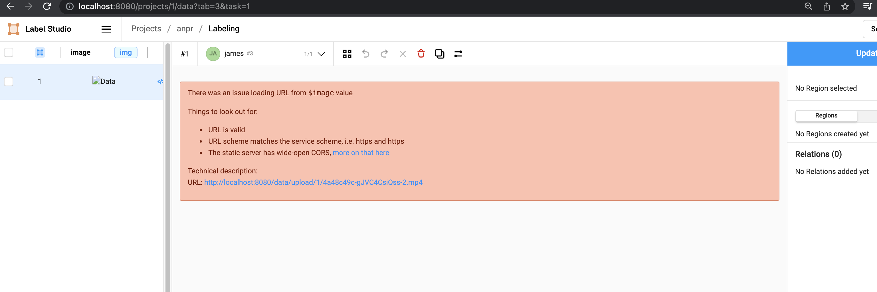 CORS error when trying to start annotation. · Issue #1993 · HumanSignal/label-studio · GitHub
