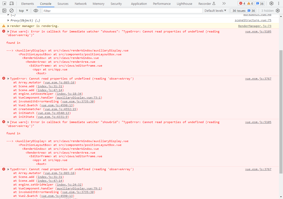 第一次启动项目后，网格，辅助坐标系报错 · Issue #45 · vis-three/scene-editor · GitHub
