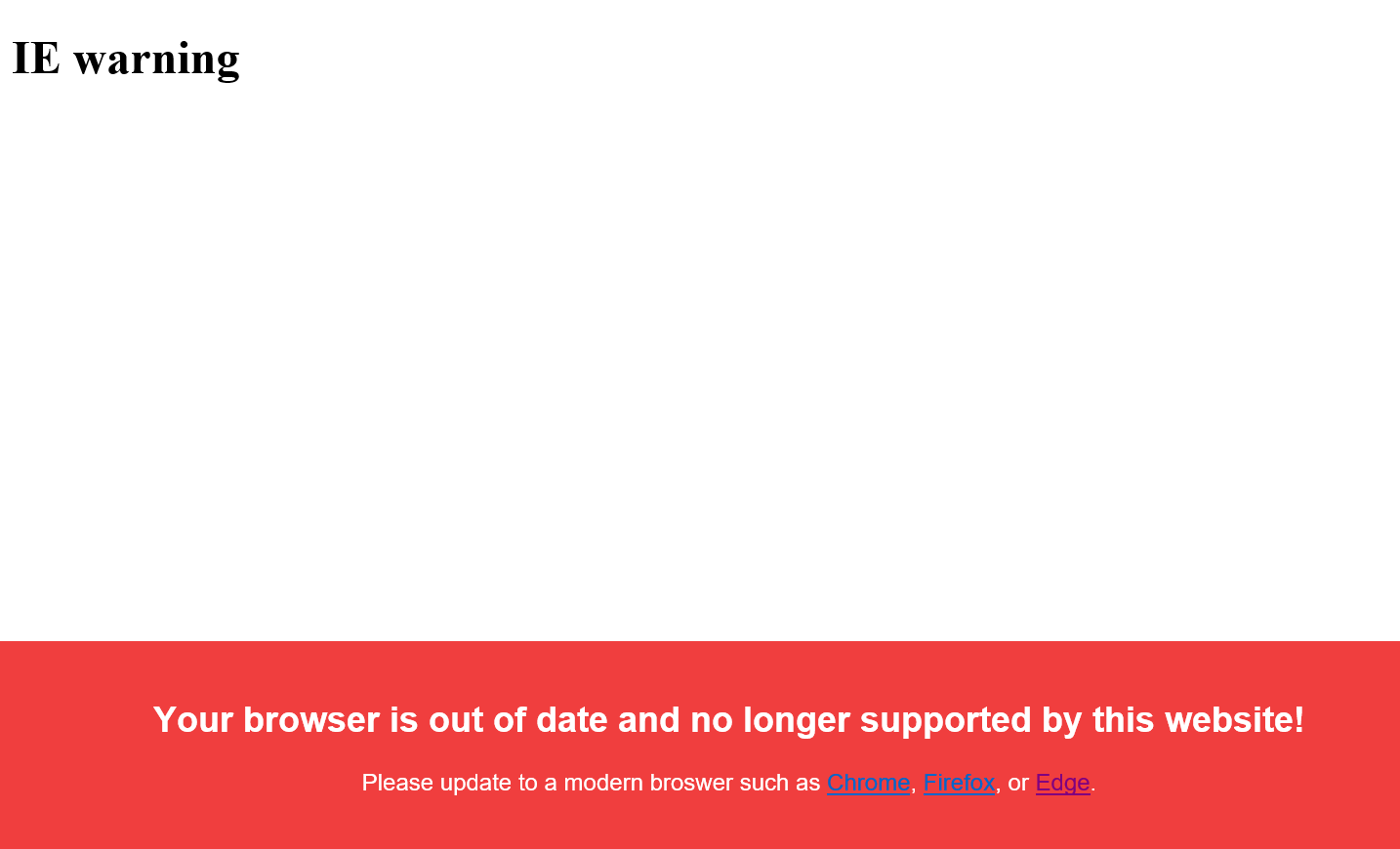GitHub - nharrisdesign/ie-warning: Display an IE deprecation warning banner