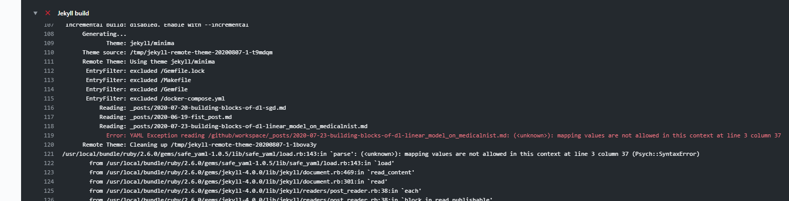 How do I debug failed build? · Issue #385 · fastai/fastpages · GitHub