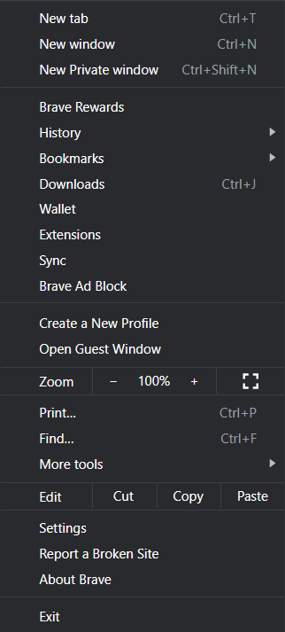 Please make this menu & right click context menu better in Brave ...