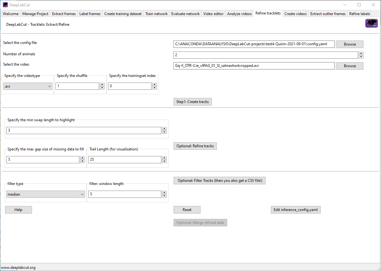 Cannot perform "refine tracklets" on maDLC · Issue #1500 · DeepLabCut ...