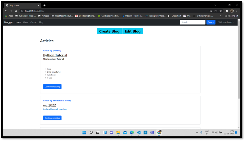 GitHub - harshsolankiv/Blog-Project
