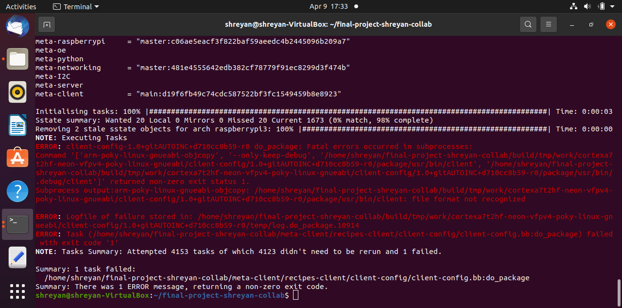 Adding I2C package in Yocto Build , BME 280 sensor interface, Basic socket Server Communication ...