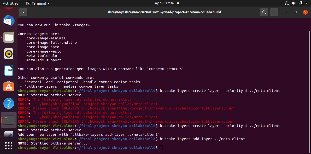 Adding I2C package in Yocto Build , BME 280 sensor interface, Basic socket Server Communication ...