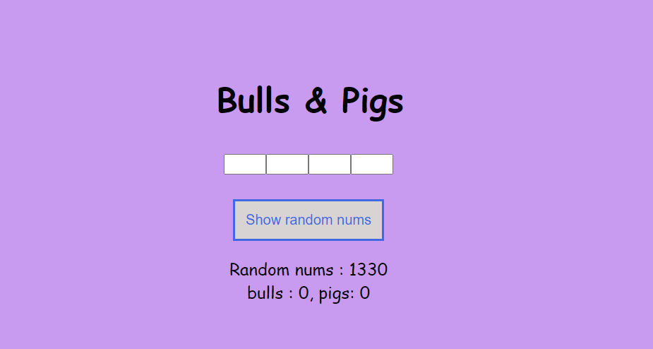 GitHub - noaYarin/Bulls-Pigs: In this game, you will need to guess four ...