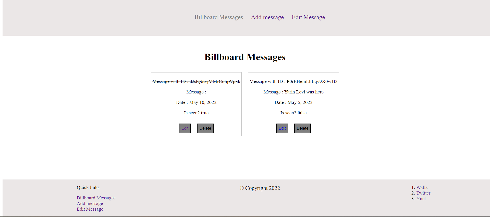 GitHub - noaYarin/Billboard-Messages: CRUD operations using Firebase cloud Firestore