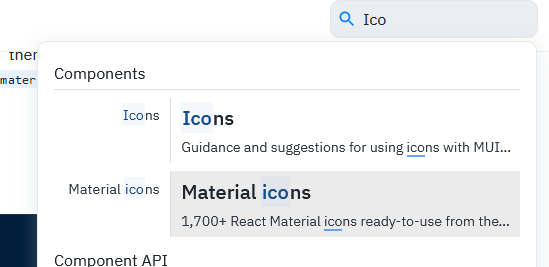 [ MUI Website ] Material Icons in Search Bar is redirecting to Icons ...