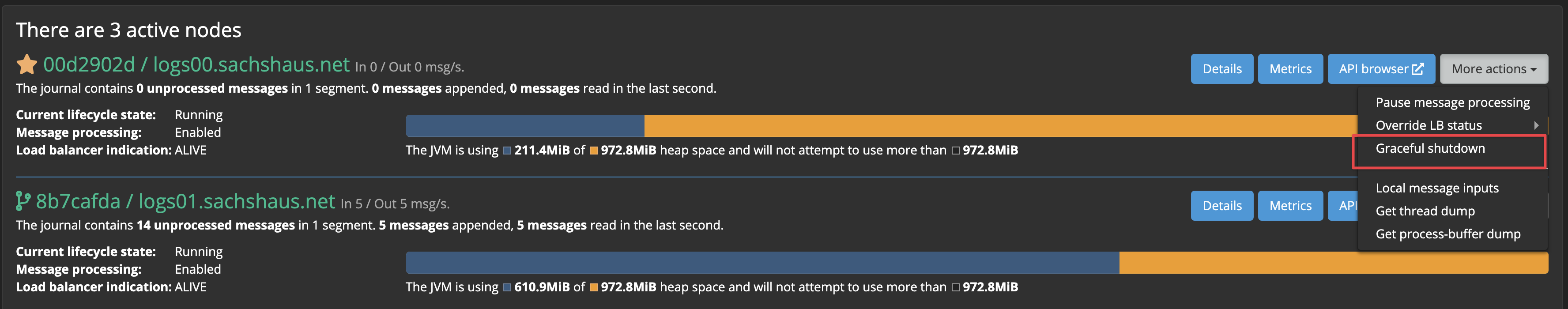Remove `Graceful shutdown` from `Nodes` options in Graylog · Issue #10668 · Graylog2/graylog2 ...