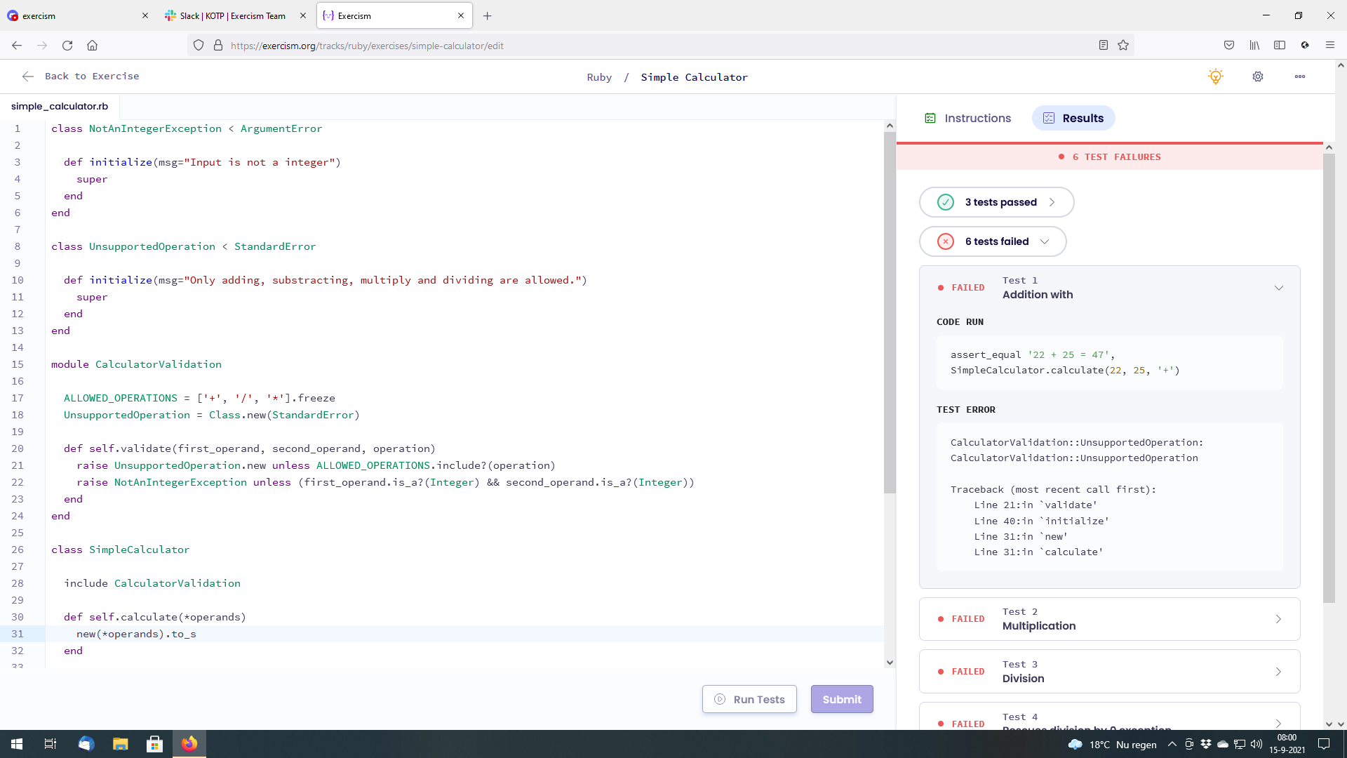 Excaping The Error In The Web Ide Is Not Always Working · Issue 5894 · Exercismexercism · Github