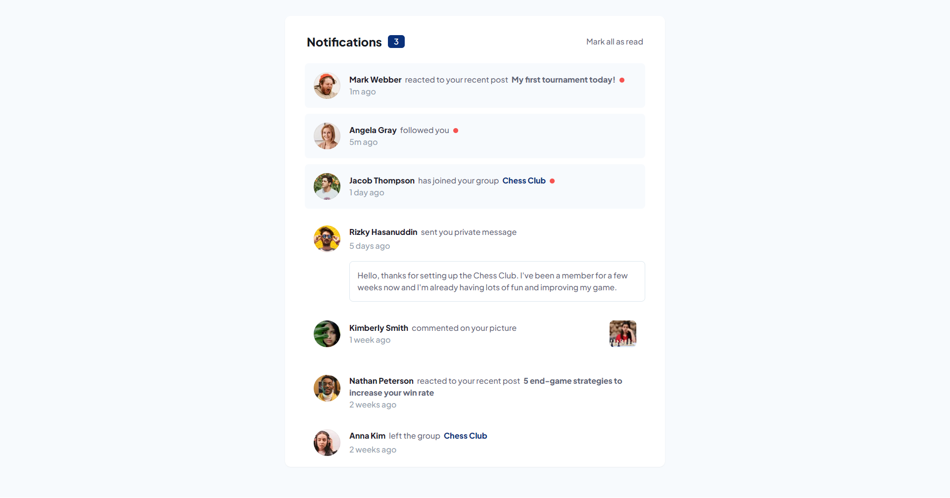 GitHub - hiofadlikaakbar/Notifications-Page: Notification pages created using Vue and Tailwind