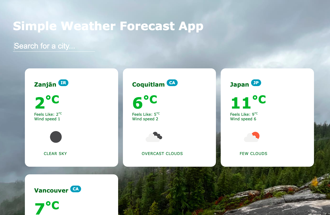 GitHub - eljafari/weatherforecast