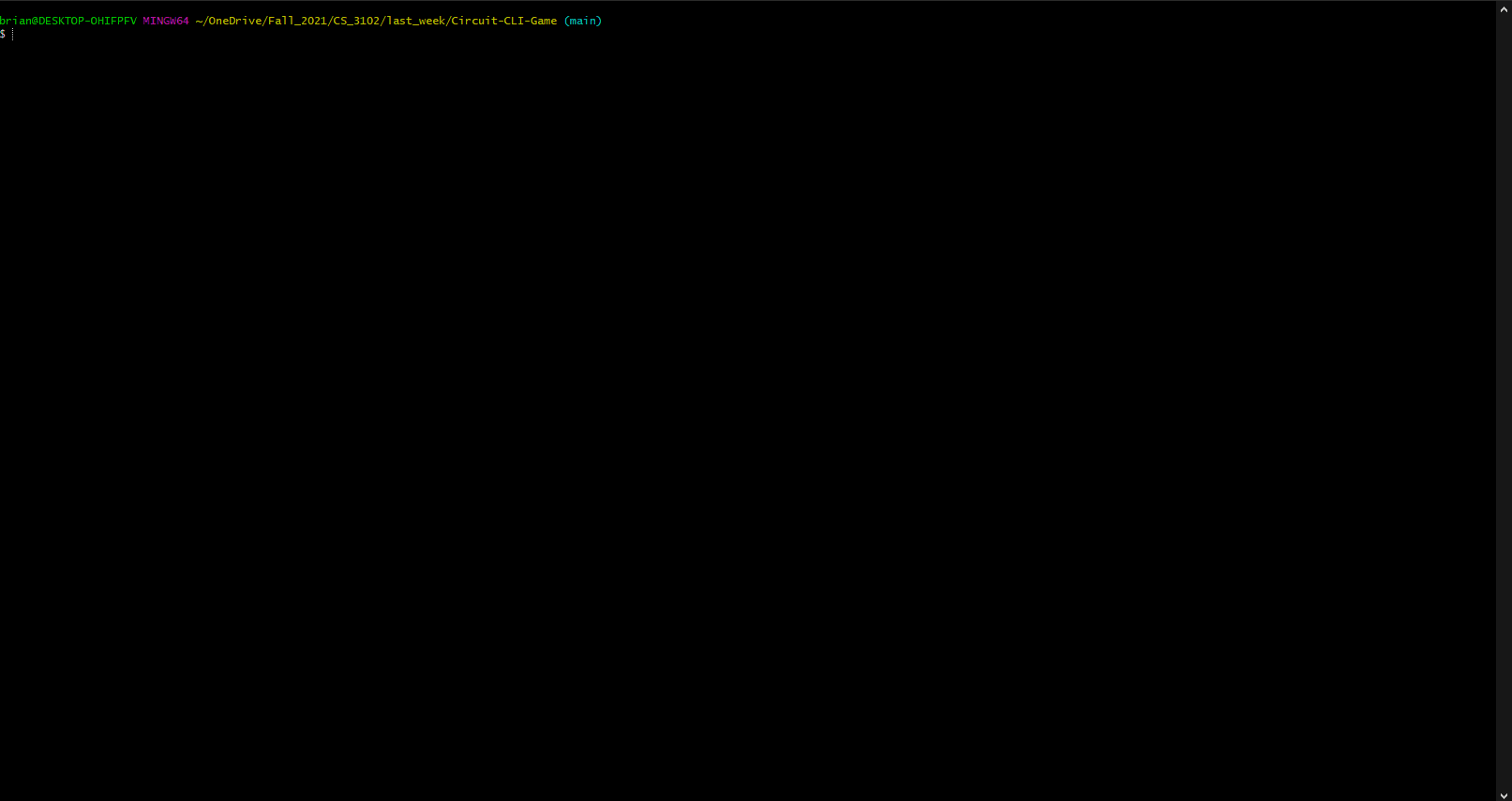 GitHub - brian-n-uva/Circuit-CLI-Game: Game played through the command line that displays ...