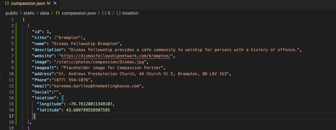 Add the following to data/compassion.json · Issue #1071 · themeetinghouse/web · GitHub