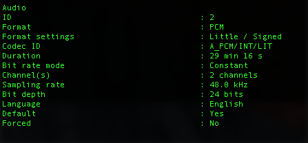 audio bit rate in ffv1/pcm mkv · Issue #304 · MediaArea/MediaInfo · GitHub