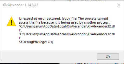 Error while reinstalling. · Issue #265 · Soreepeong/XivAlexander · GitHub