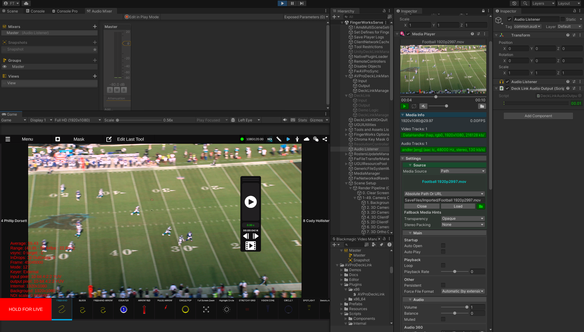 AVPro Decklink with AVPro Video using DirectShow causes DeckLinkAudioOutput to not output audio ...