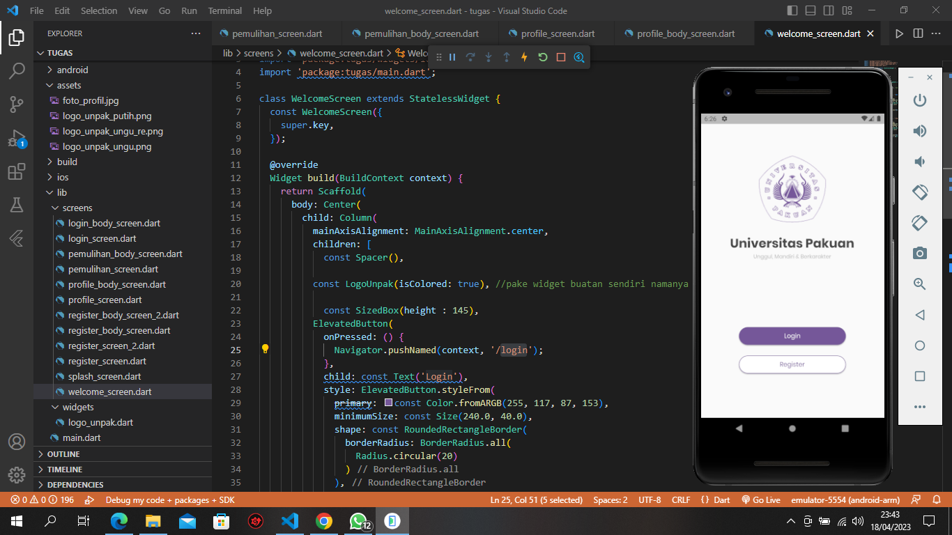 GitHub - HiKaKara/033_mopro_unpak: Aplikasi Membuat Aplikasi Sederhana menggunakan Tema ...