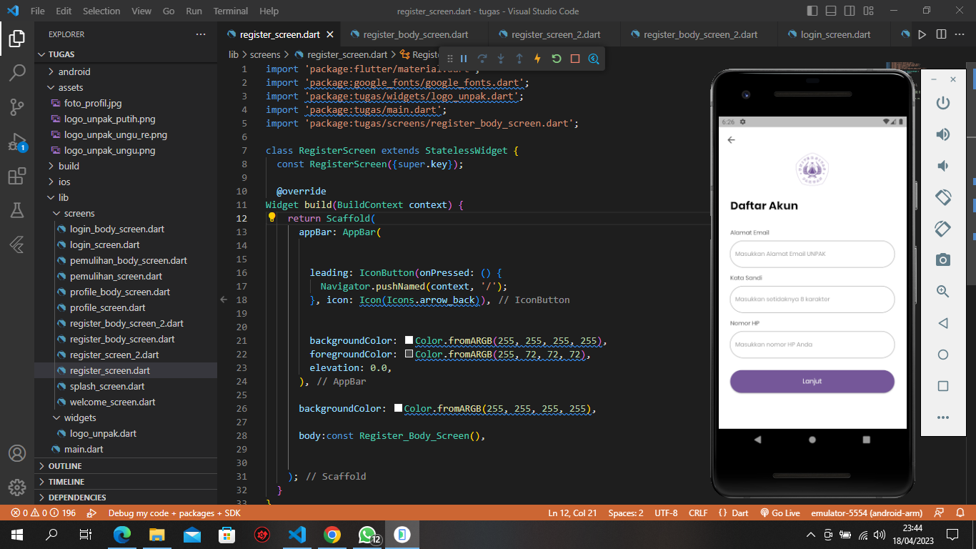 GitHub - HiKaKara/033_mopro_unpak: Aplikasi Membuat Aplikasi Sederhana menggunakan Tema ...