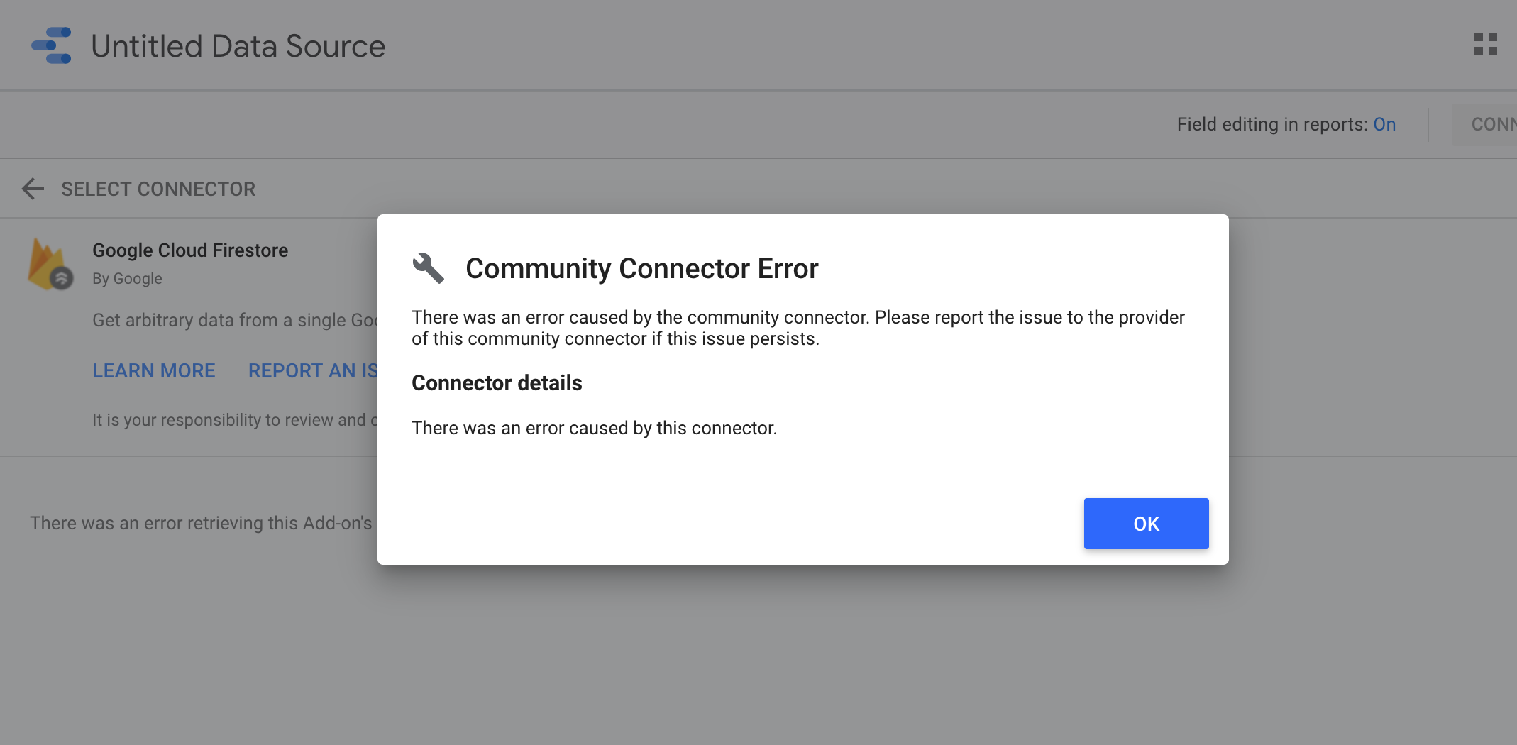 Error After Authentication · Issue #196 · googledatastudio/community-connectors · GitHub