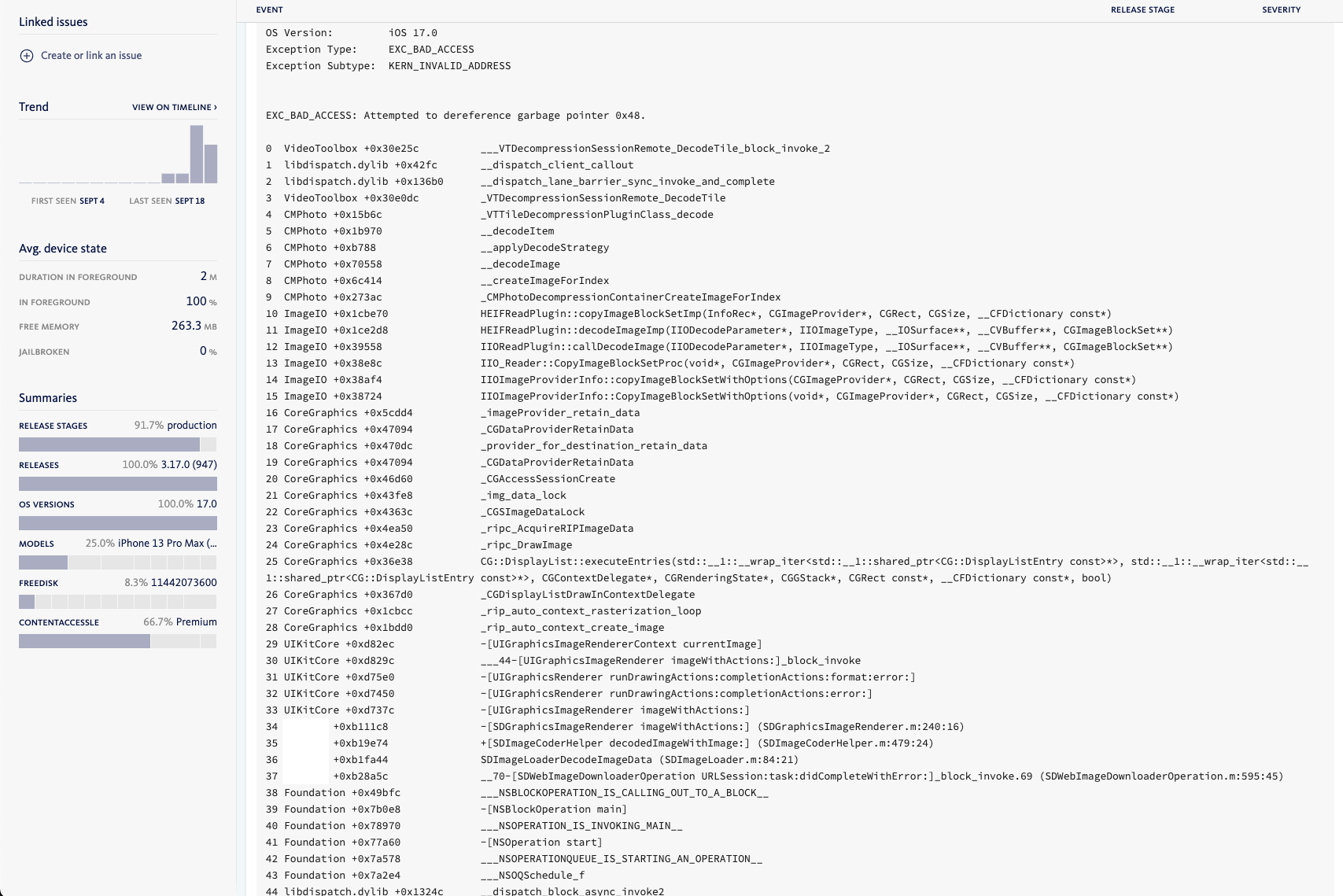 iOS 17 (from beta 7+) Force Decode on HEIF/AVIF image may crash · Issue #3604 · SDWebImage ...