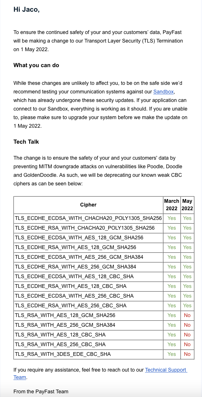 Tls Termination On May 1 2022 · Issue 77 · Woocommerce Woocommerce Gateway Payfast · Github