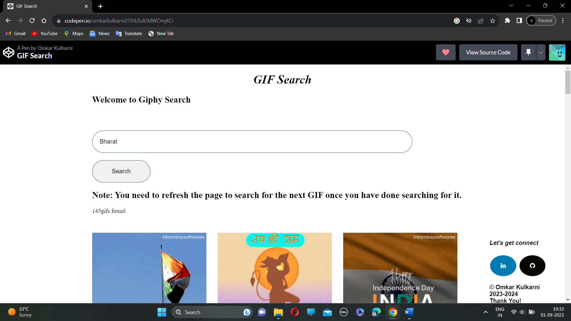 GitHub - omkarkulkarni2704/GIPHY-Search: It is a giphy search website where we can search ...