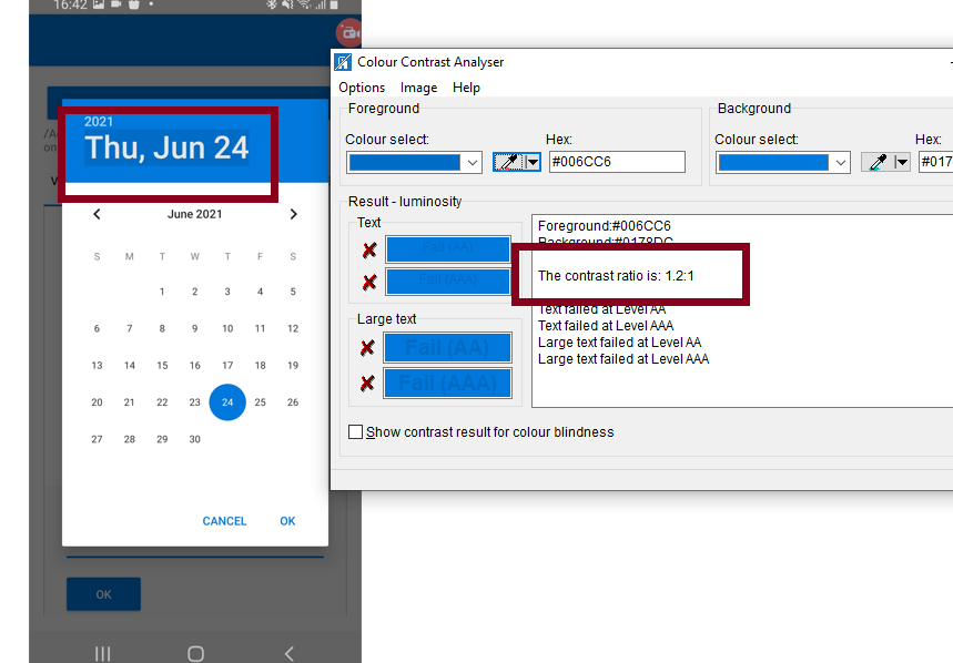 {Freeway-Bug}[Adaptive Cards- Import- Activity Update]: Luminosity ratio of selected date on ...