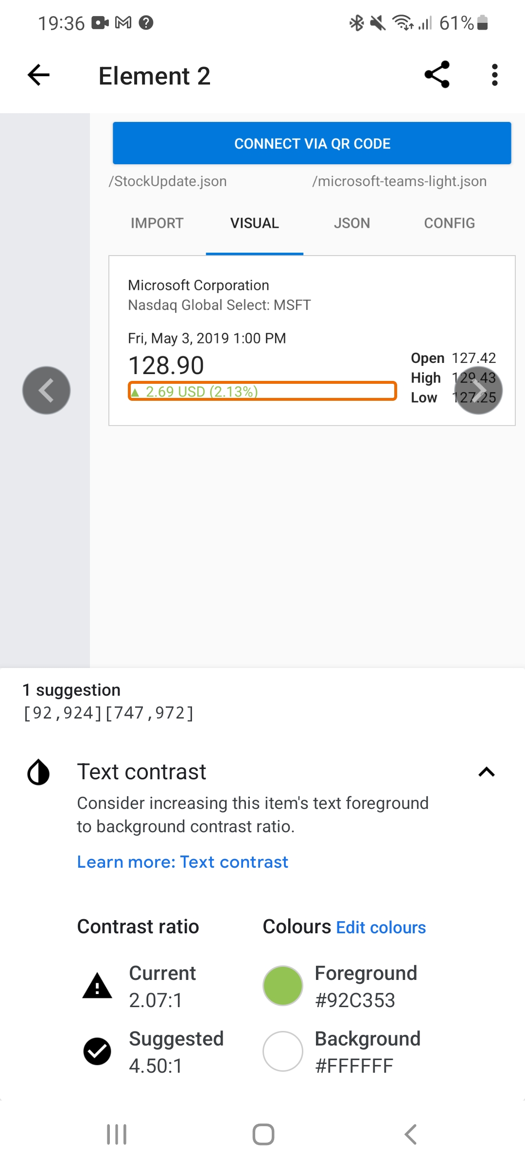 {Freeway-Bug}[SampleCard-StockUpdate; Config-microsoft-teams-light.json]: The color contrast ...