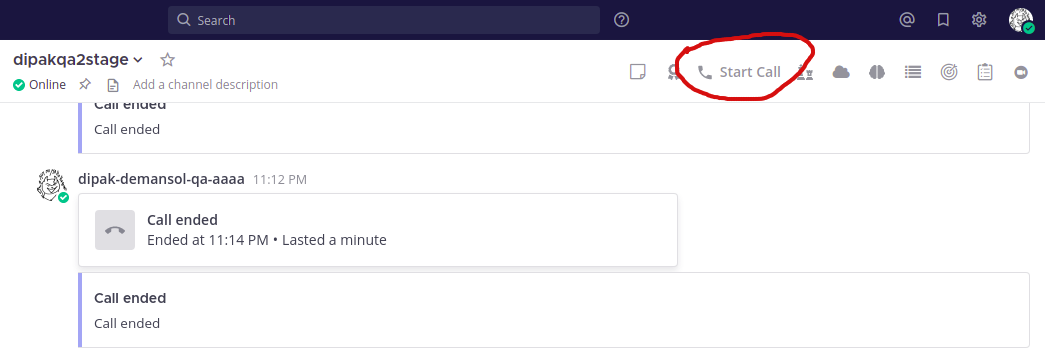 Start call Functionality, Screen Sharing Stop working and not able to Stop and start screen ...