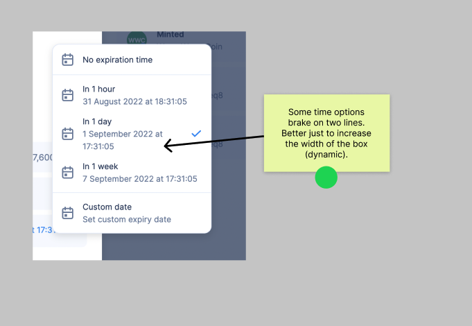 [Task]: Fix width of expiration time picker · Issue #4570 · iotaledger/firefly · GitHub