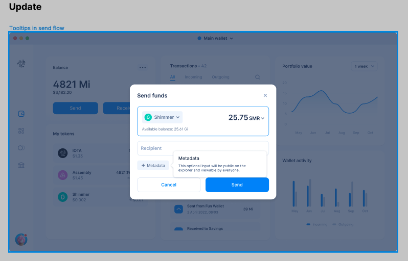 [Task]: Add tooltip to optional input buttons · Issue #4572 · iotaledger/firefly · GitHub