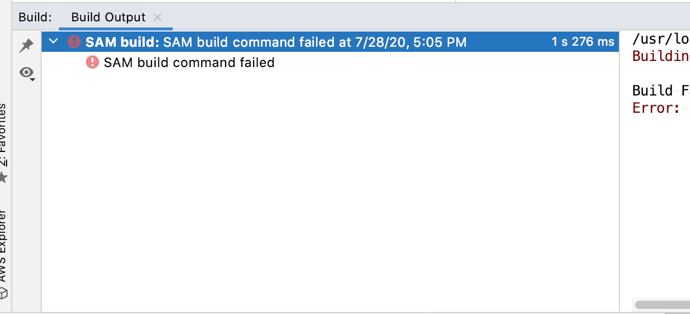 Sam Build Failed Without Error Message · Issue 1954 · Awsaws Toolkit Jetbrains · Github 