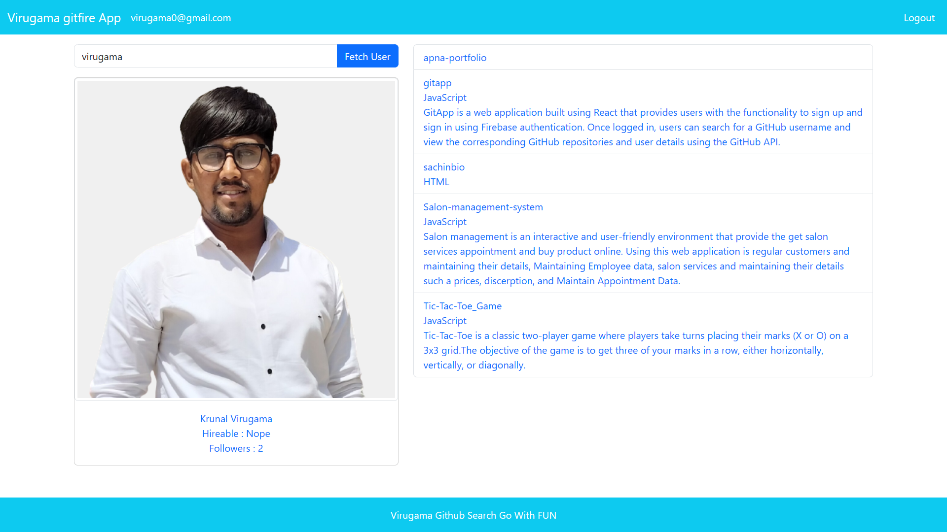Github Virugamacodergitapp Gitapp Is A Web Application Built Using React That Provides Users 7354