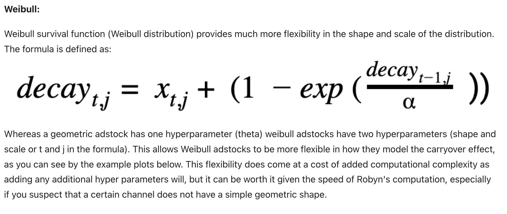 Formulas for the Weibull weighting function · Issue #537 · facebookexperimental/Robyn · GitHub