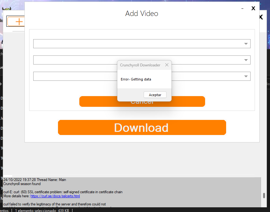 Error-Getting data · Issue #559 · hama3254/Crunchyroll-Downloader-v3.0 · GitHub