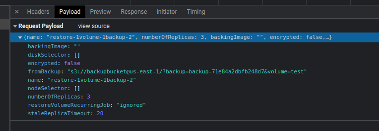 [IMPROVEMENT] Inconsistent name convention across volume backup restore and system backup ...
