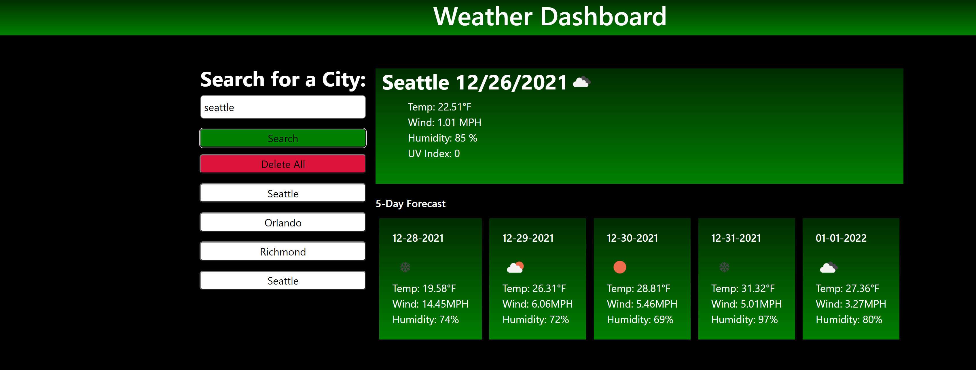 GitHub - Kbove/Weather-Dashboard: A frontend application that uses an ...