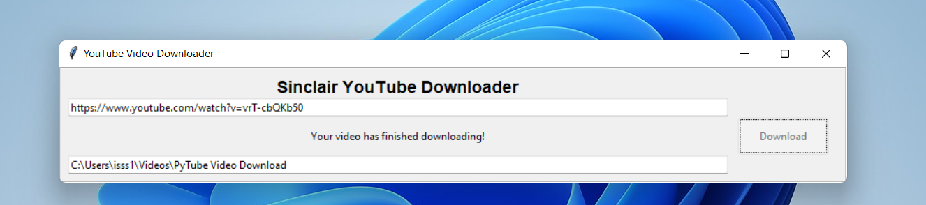 GitHub - Isss11/Sinclair-YouTube-Downloader: This was a program that I ...