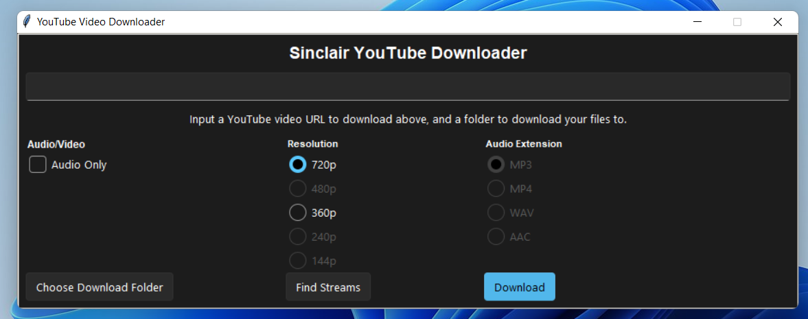 GitHub - Isss11/Sinclair-YouTube-Downloader: A desktop YouTube video ...