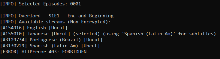 [CLI] 403:FORBIDDEN · Issue #152 · anidl/multi-downloader-nx · GitHub