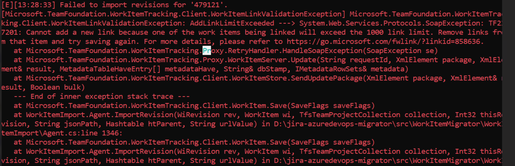 Cannot add a new link because one of work items being linked will exceed 1000 link limit · Issue ...