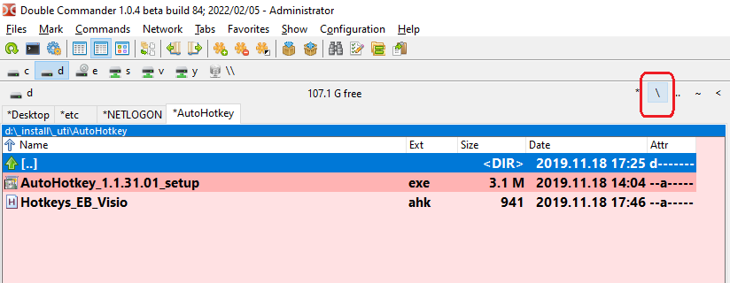 "Go to root directory" button doesn't work for tabs "Locked with Directory Changes Allowed" tab ...