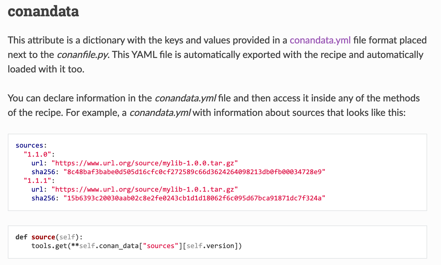 [bug] `conan_data` member is described 'conandata' in the documentation · Issue #1510 · conan-io ...
