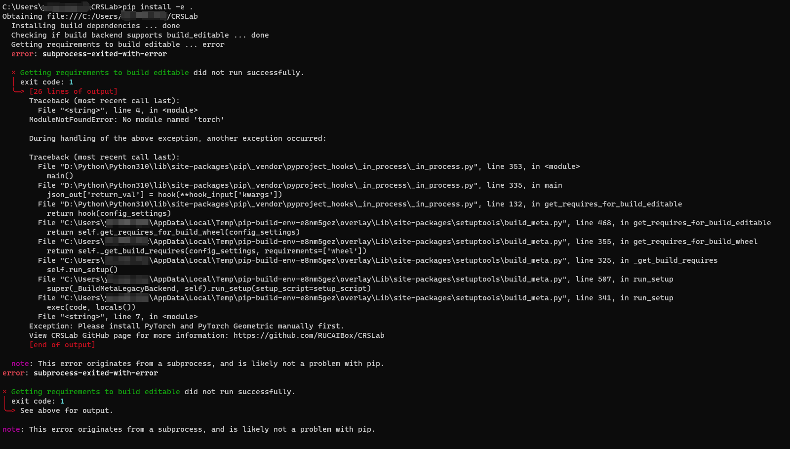 安装CRSLab报错 · Issue #80 · RUCAIBox/CRSLab · GitHub