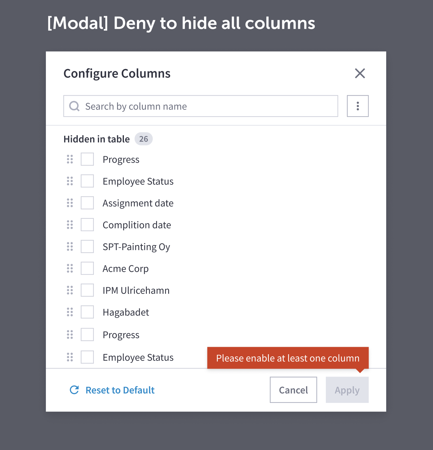 Columns config dialog - deny to hide all columns · Issue #878 · epam/UUI · GitHub