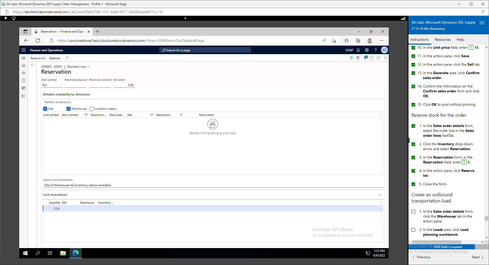 Lab 3 - exercise 19 -- sales order not sent to credit management ...