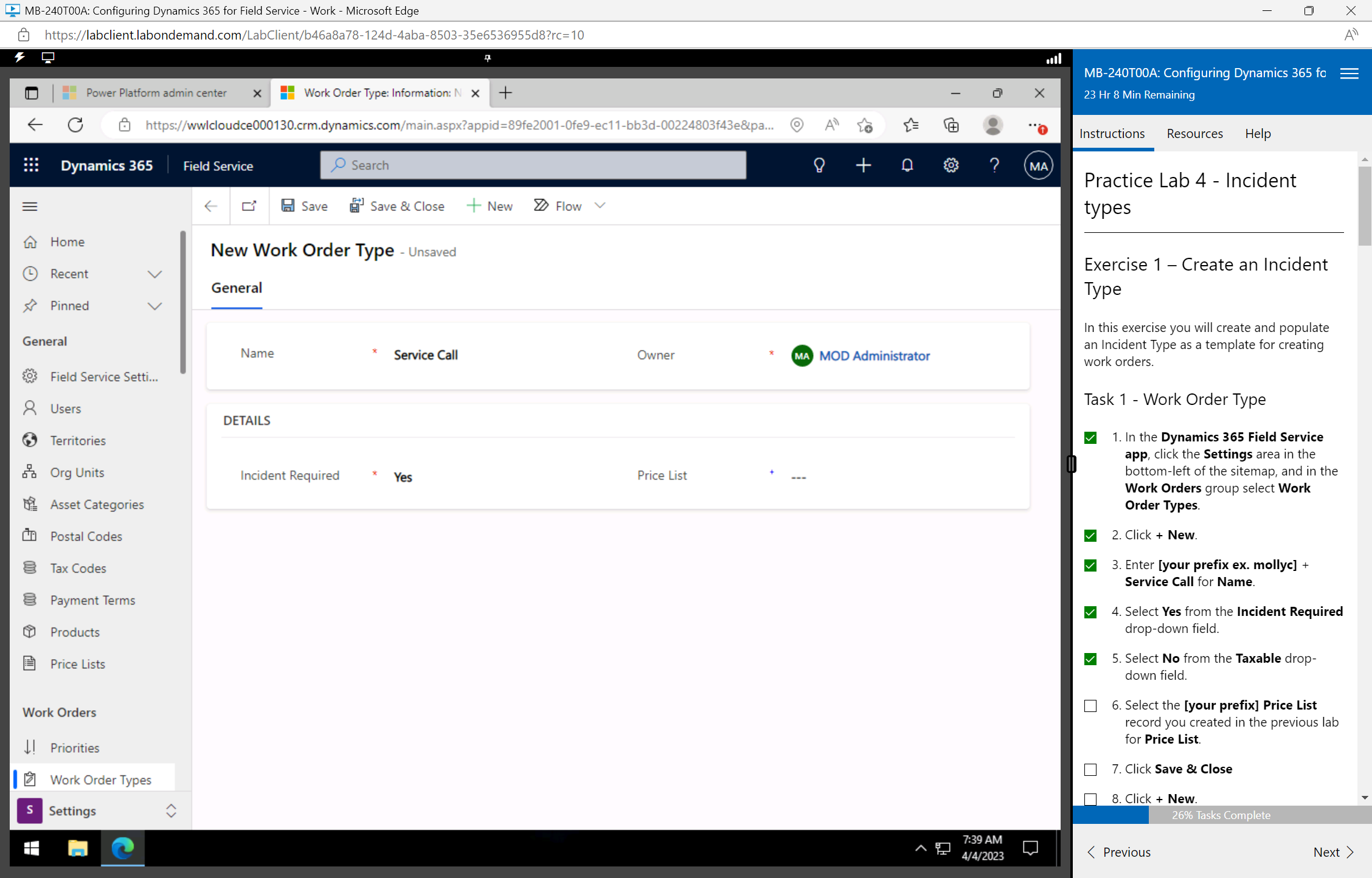Practice Lab 4 Incident type - missing "taxable" field from form · Issue #58 · MicrosoftLearning ...